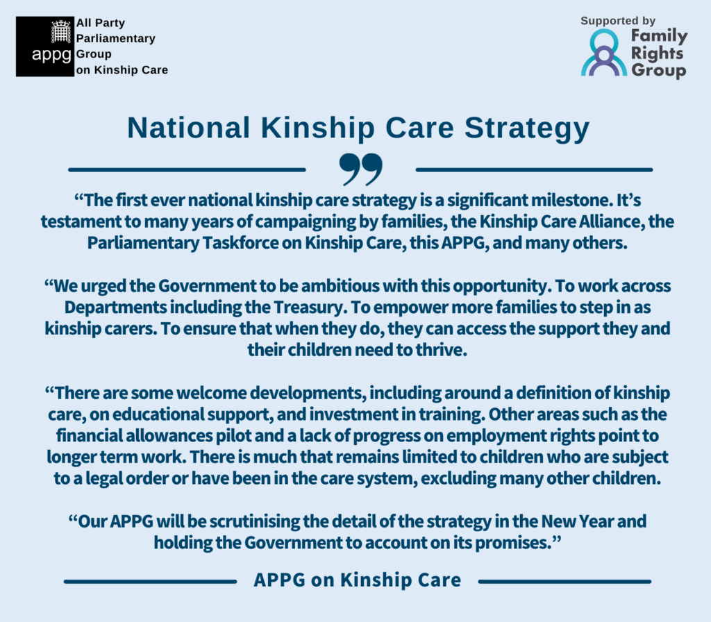 APPG on Kinship Care welcomes national strategy as significant ...